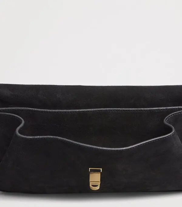 Sandro Le Mambo Suede Shoulder Bag - Black