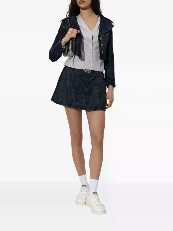 DIESEL® Wool Button-front Cardigan With Embroidered Oval D Logo