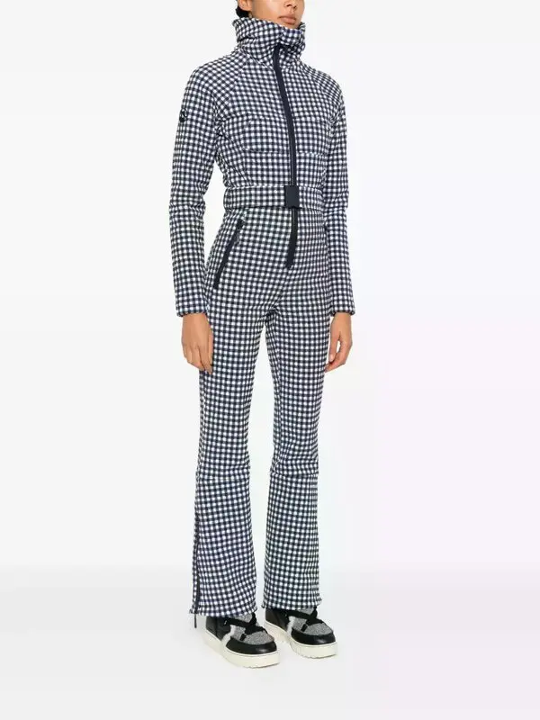 Cordova Chatel Checkered Belted Ski Suit - Blue