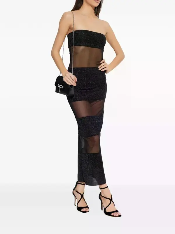 Oseree Sheer-panel Strapless Maxi Dress