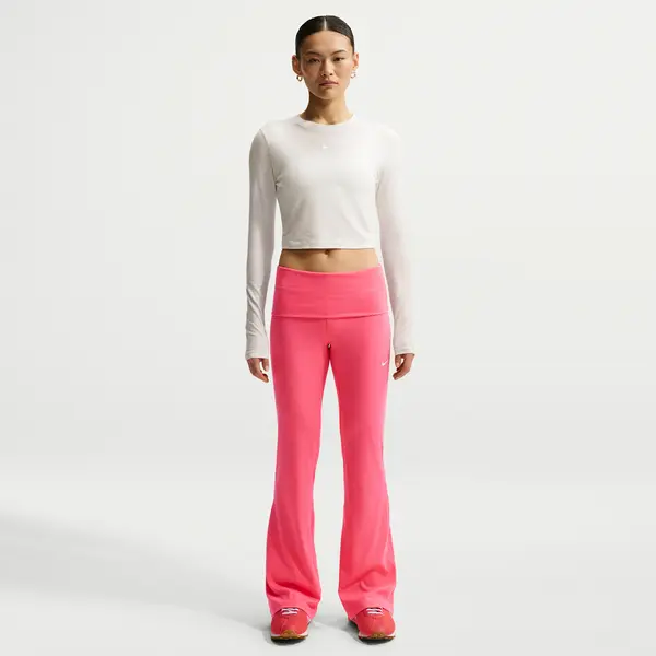 Nike Sportswear Chill Knit Mid-rise Tight Ribbed Pants - Pink