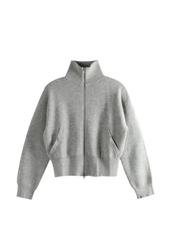 Extreme Cashmere Zip-up Funnel-neck Cashmere Cardigan