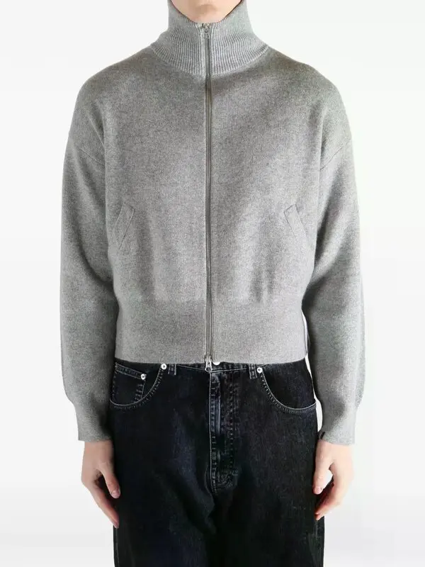 Extreme Cashmere Zip-up Funnel-neck Cashmere Cardigan