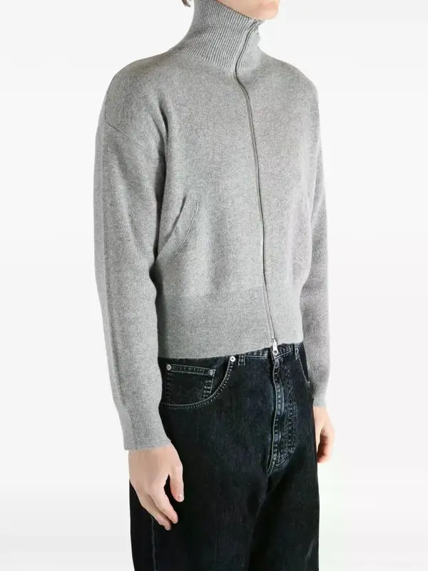 Extreme Cashmere Zip-up Funnel-neck Cashmere Cardigan