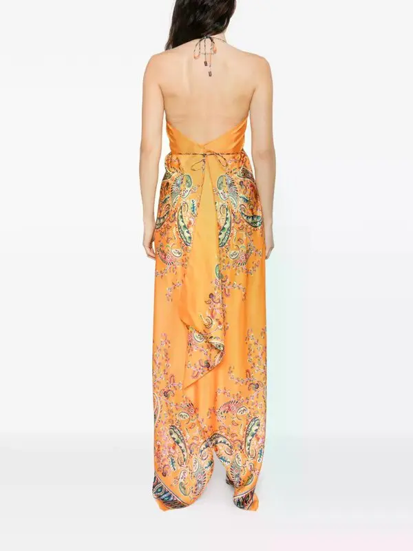 Etro Paisley V-neck Midi Dress - Orange