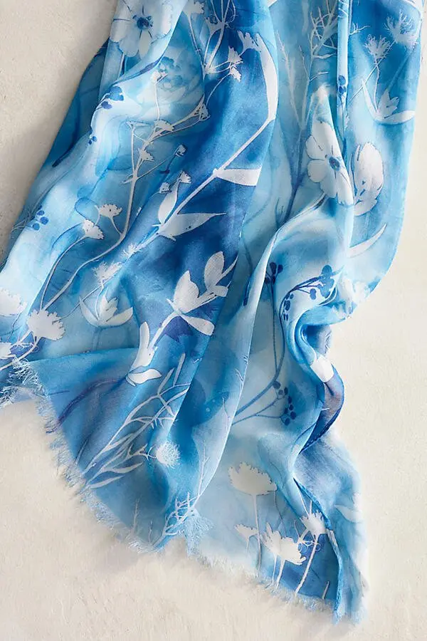 ELIZABETH GILLETT Cyanotype Scarf - Blue