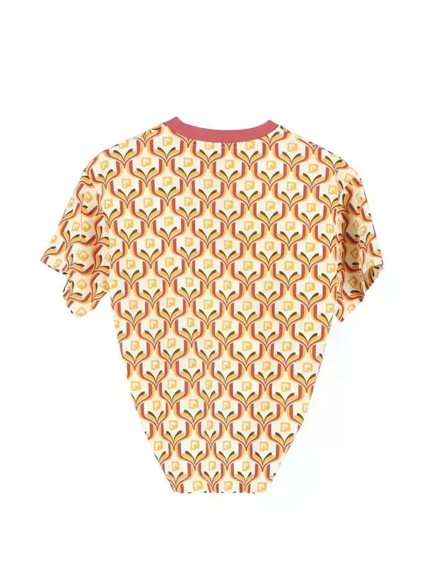 Rabanne Printed Ring-detail T-shirt - Neutrals
