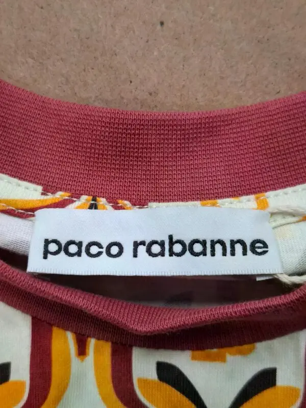 Rabanne Printed Ring-detail T-shirt - Neutrals