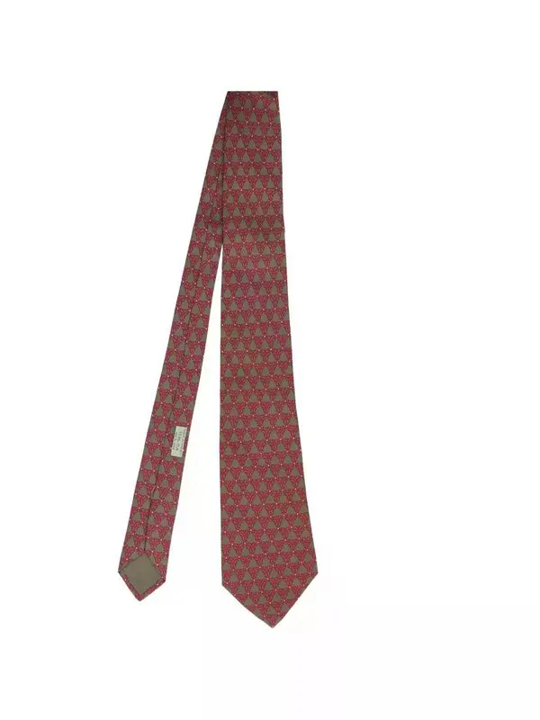 Hermès Geometric-pattern Tie - Red