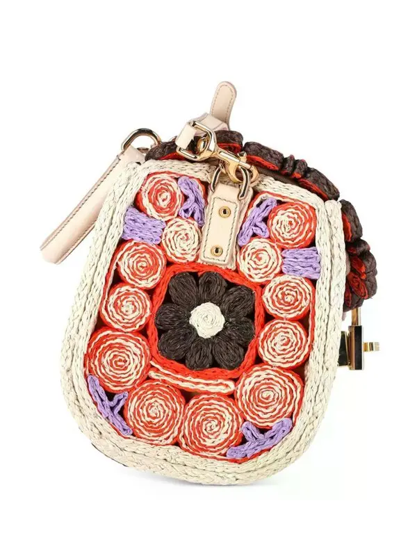 Dolce & Gabbana Floral Raffia Tote Bag