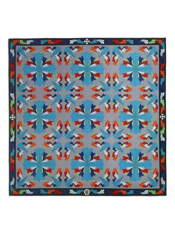Chrome Hearts Ceiling Floral-print Scarf - Grey