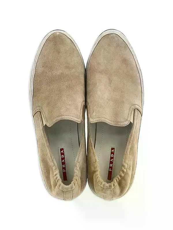 Prada Suede Slip-on Espadrille Sneakers - Neutrals