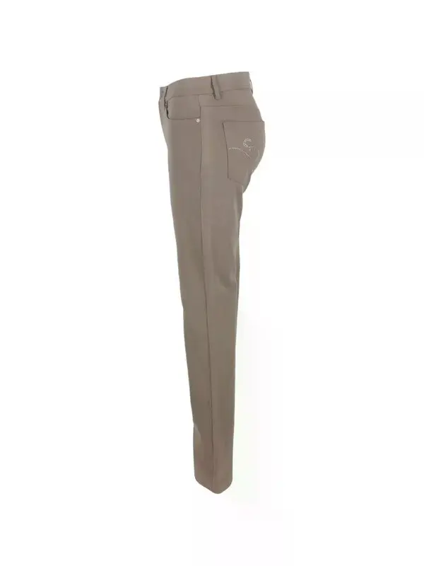 Escada High-rise Flared Cotton Trousers - Brown