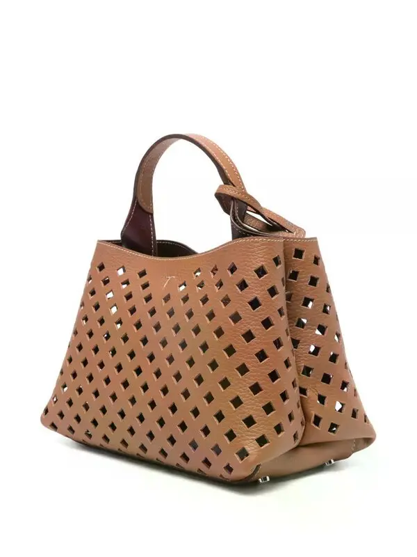 TOD'S Perforated Tote Bag With Hanging T Charm