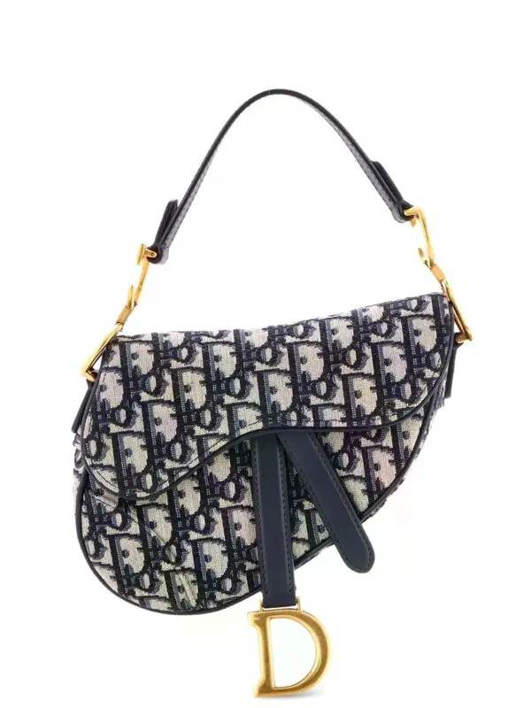 Dior Saddle Handbag Oblique Canvas Mini - Blue