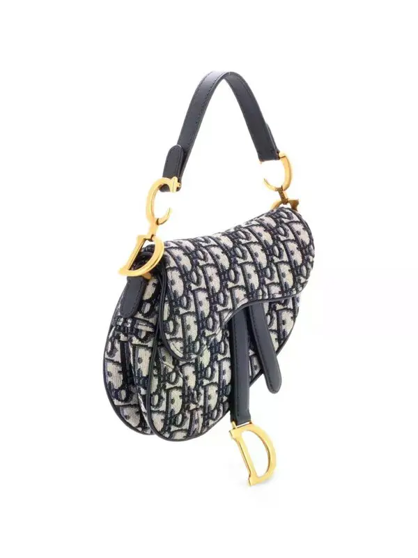 Dior Saddle Handbag Oblique Canvas Mini - Blue