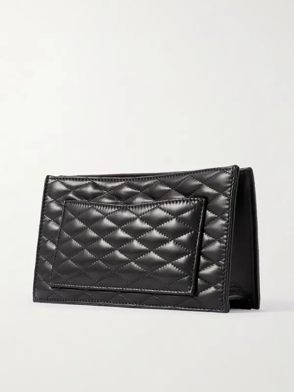 METIER Ease Quilted Leather Clutch - Black