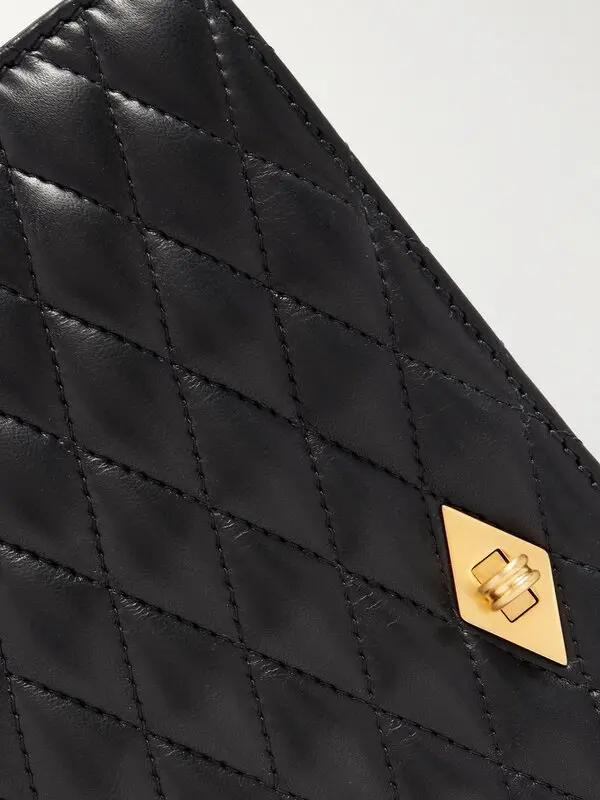 METIER Ease Quilted Leather Clutch - Black