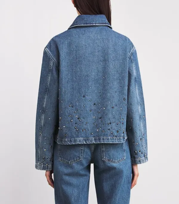 7 For All Mankind Embellished Denim Trucker Jacket
