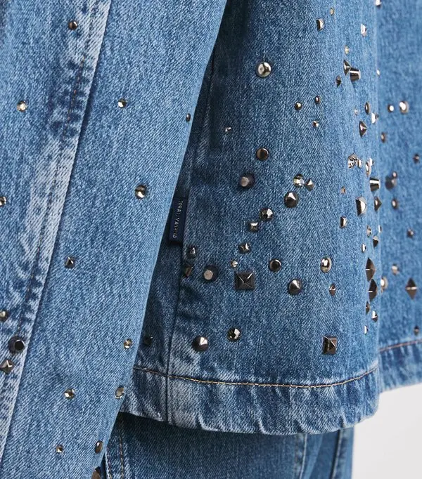 7 For All Mankind Embellished Denim Trucker Jacket
