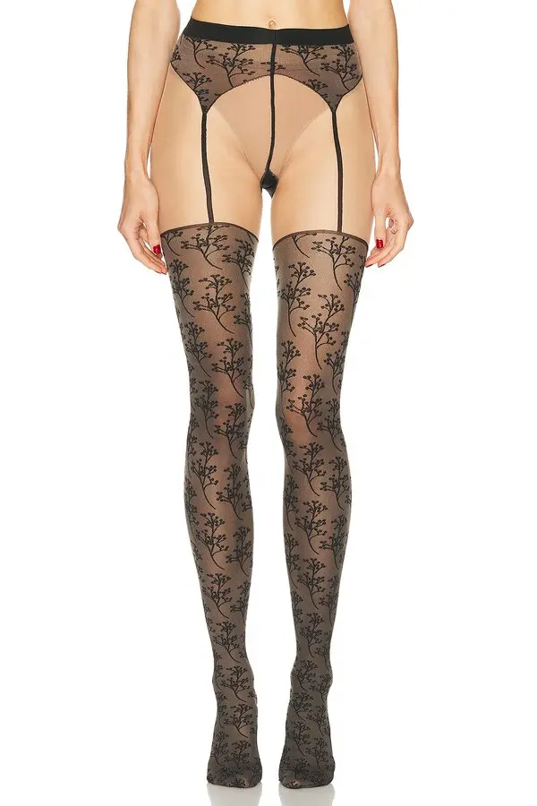 Wolford Passion Flower Tights - Fairly Light & Black