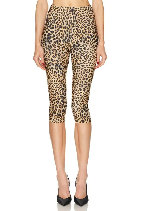Norma Kamali Capri Legging - Cheetah Patch