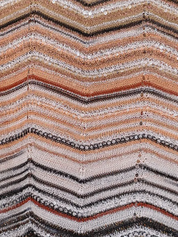 Missoni Viscose Tank Top With Laminated Chevron Pattern - Multicolor