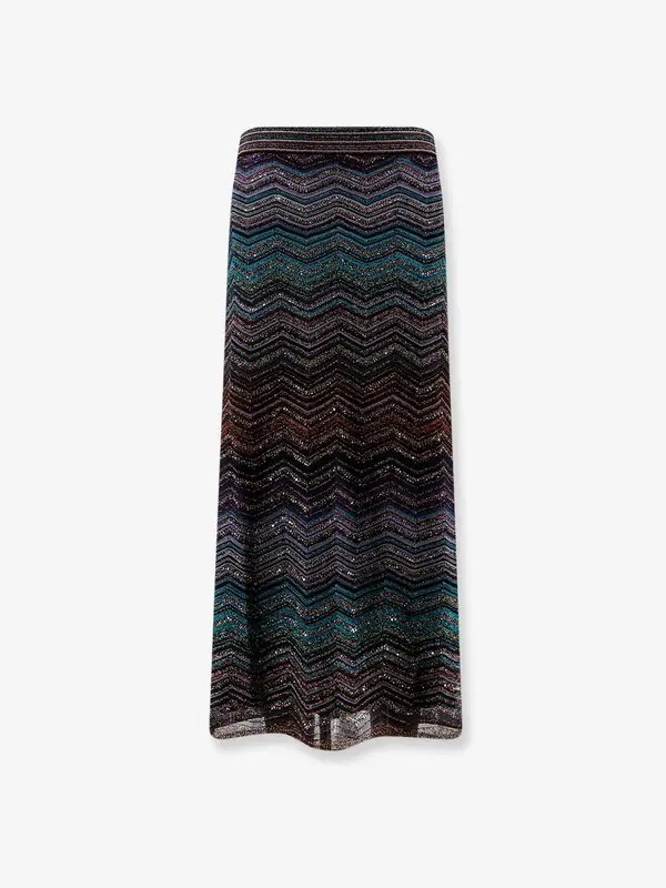 Missoni Viscose Skirt With Laminated Chevron Pattern