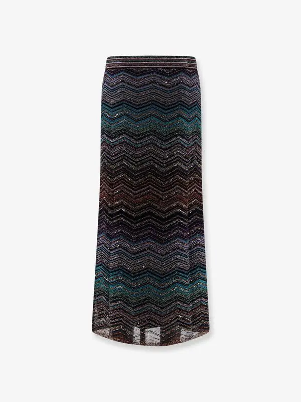 Missoni Viscose Skirt With Laminated Chevron Pattern
