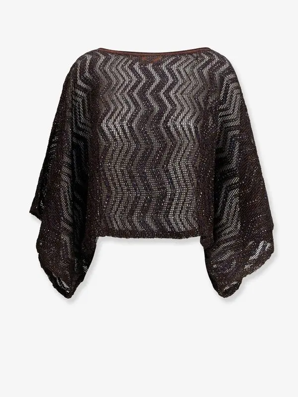 Missoni Viscose Top With Chevron Pattern - Brown