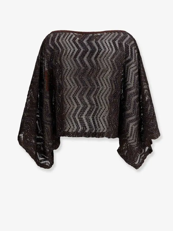 Missoni Viscose Top With Chevron Pattern - Brown