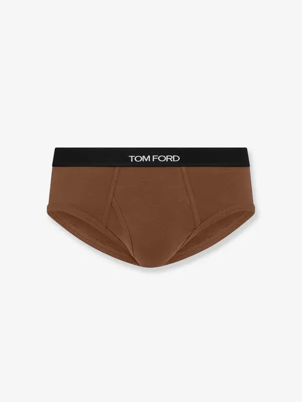 TOM FORD Stretch Cotton Brief - Brown