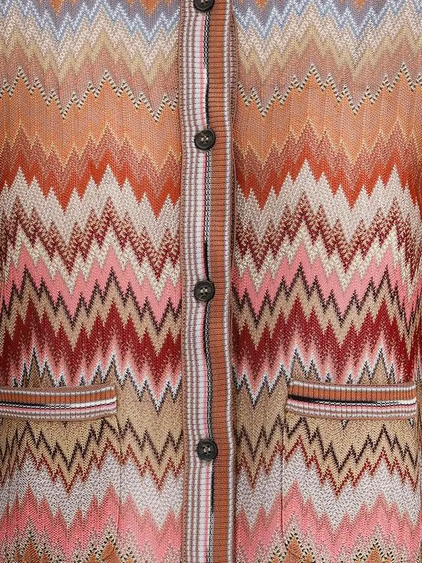 Missoni Viscose Cardigan With Chevron Pattern - Multicolor
