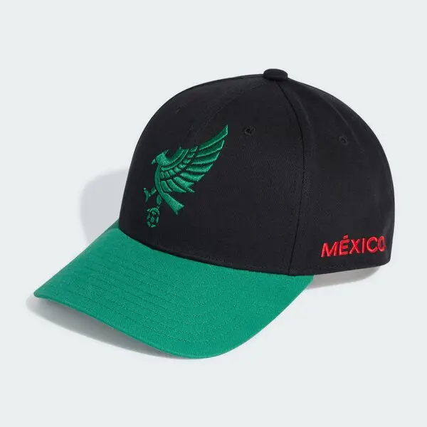 Adidas Mexico 26 Baseball Cap With Eagle - Black / Bold Green