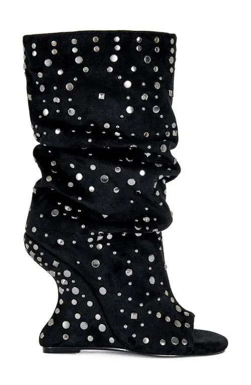 AZALEA WANG Naomani Studded Wedge Bootie
