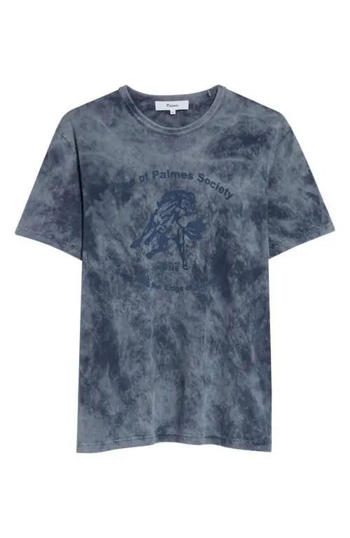 PALMES Lake Print Cotton T-shirt - Navy