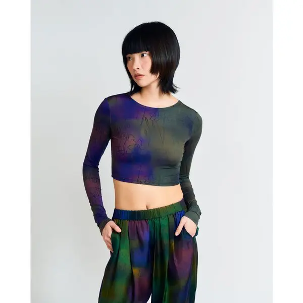 LOST PATTERN Brooklyn Long Sleeve Crop Top