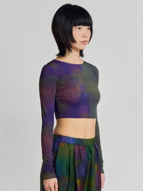 LOST PATTERN Brooklyn Long Sleeve Crop Top