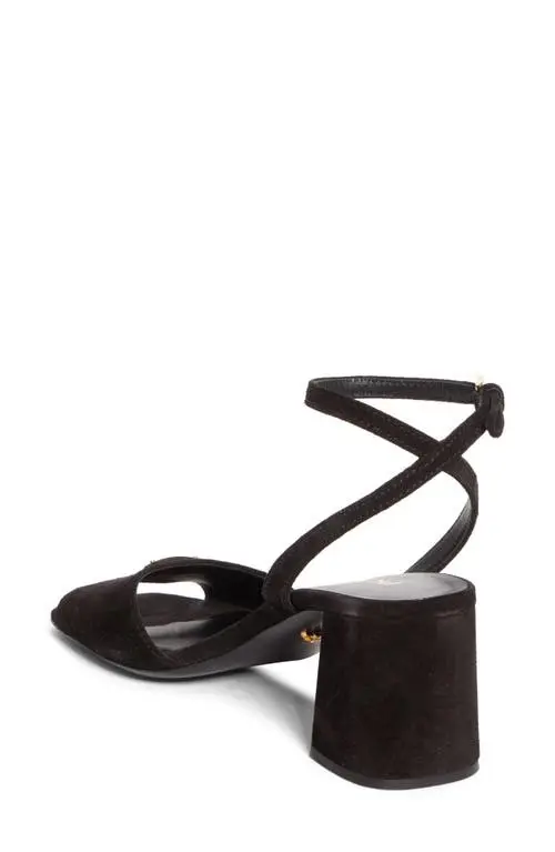Prada Block Heel Ankle Strap Sandal - Black