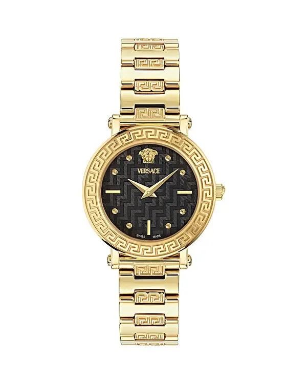 Versace Greca Sphere Bracelet Watch, 30mm - Black/gold