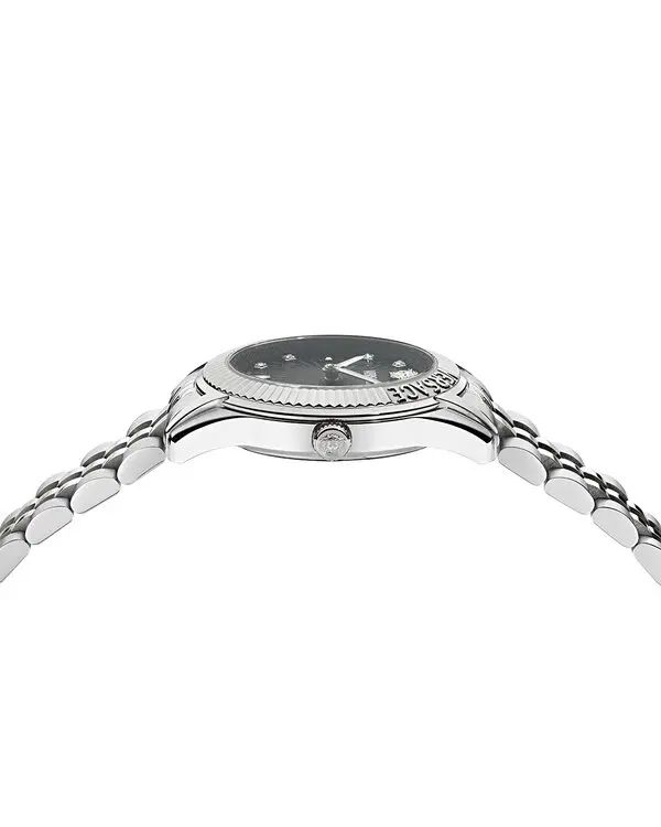 Versace Greca Time Bracelet Watch, 30mm - Black/silver