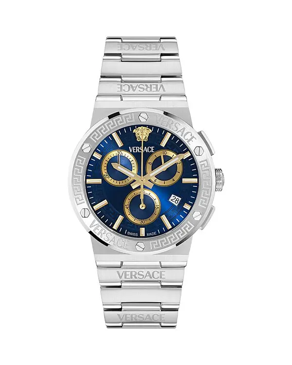 Versace Greca Logo Bracelet Watch, 40mm - Blue/silver