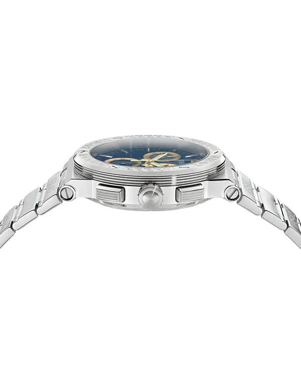 Versace Greca Logo Bracelet Watch, 40mm - Blue/silver