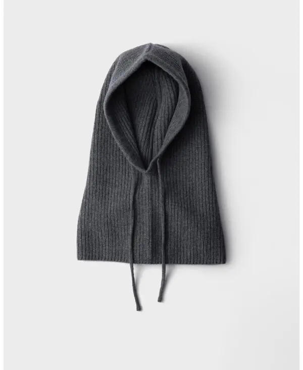 Prada Wool And Cashmere Knit Hood - Grey
