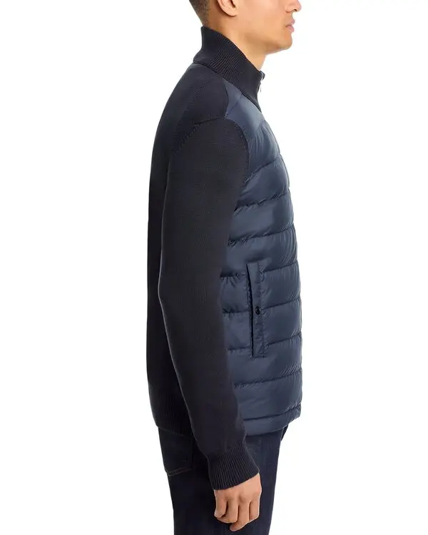 Moncler Padded Zip-up Cotton Cardigan - Navy
