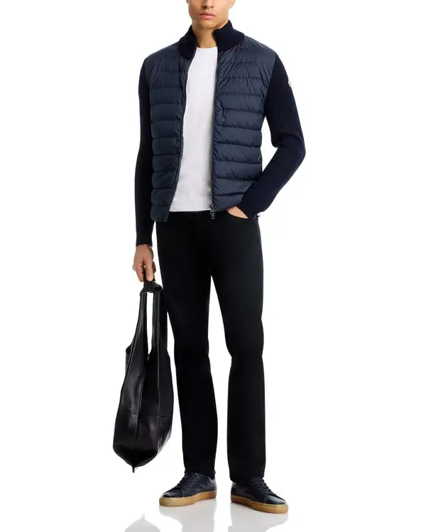 Moncler Padded Wool Zip-up Cardigan - Obsidian Blue
