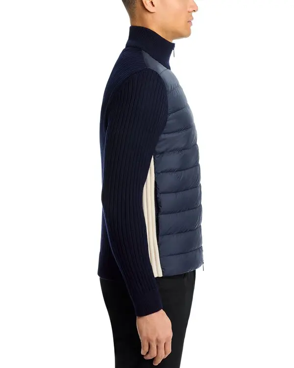 Moncler Padded Wool Zip-up Cardigan - Obsidian Blue