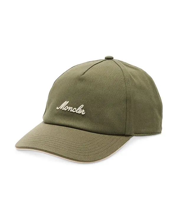 Moncler Baseball Hat In Cotton Gabardine - Olive