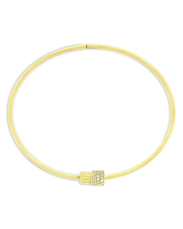 Luis Morais 14k Yellow Diamond Pave Bangle Bracelet - Gold