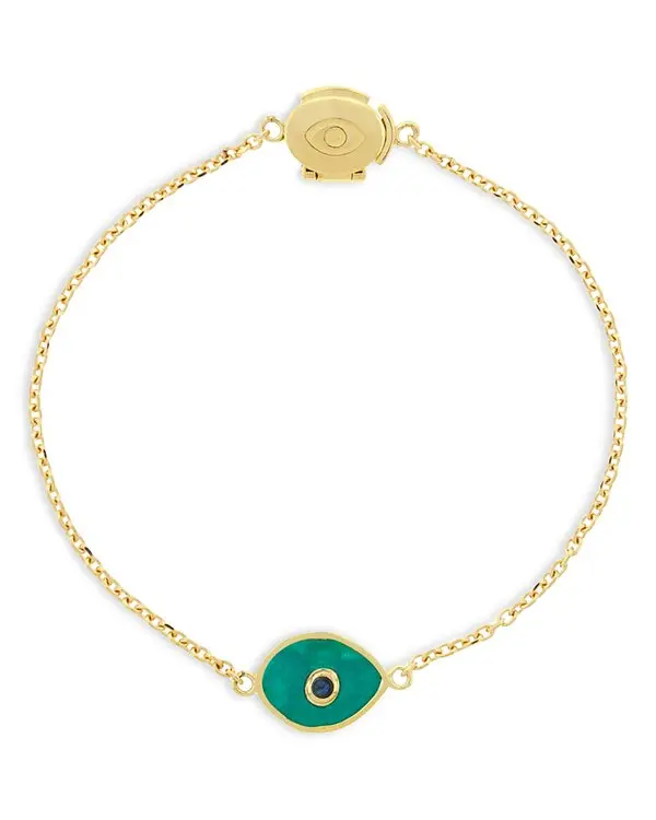 Luis Morais 14k Yellow Turquoise & Sapphire Eye Bracelet - Gold